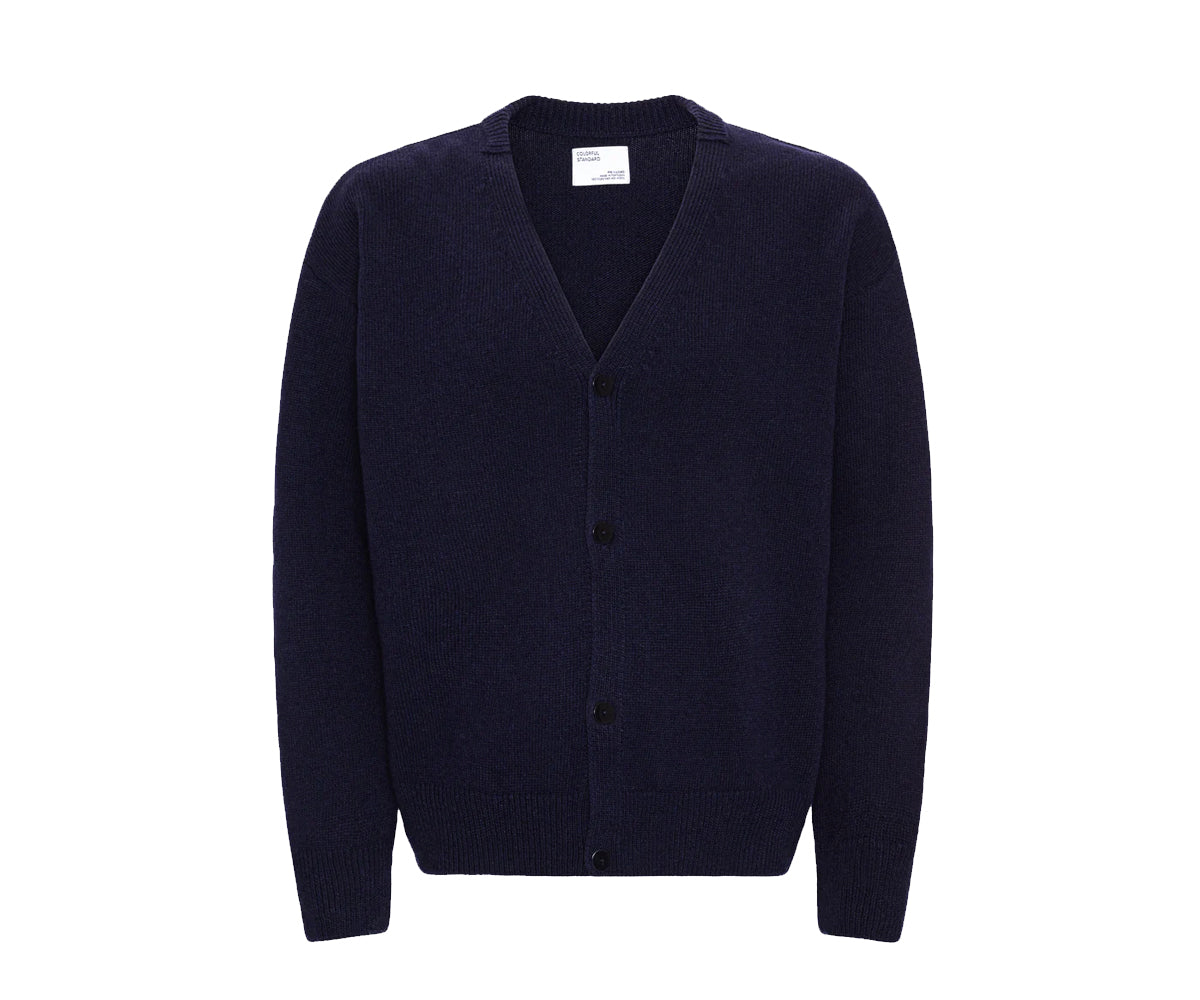 Colorful Standard® Merino Wool V-Neck Cardigan - Navy Blue – Little ...